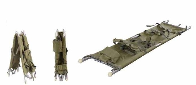 Patented Product Of Military-Grade Denim Folding Medical Stretcher